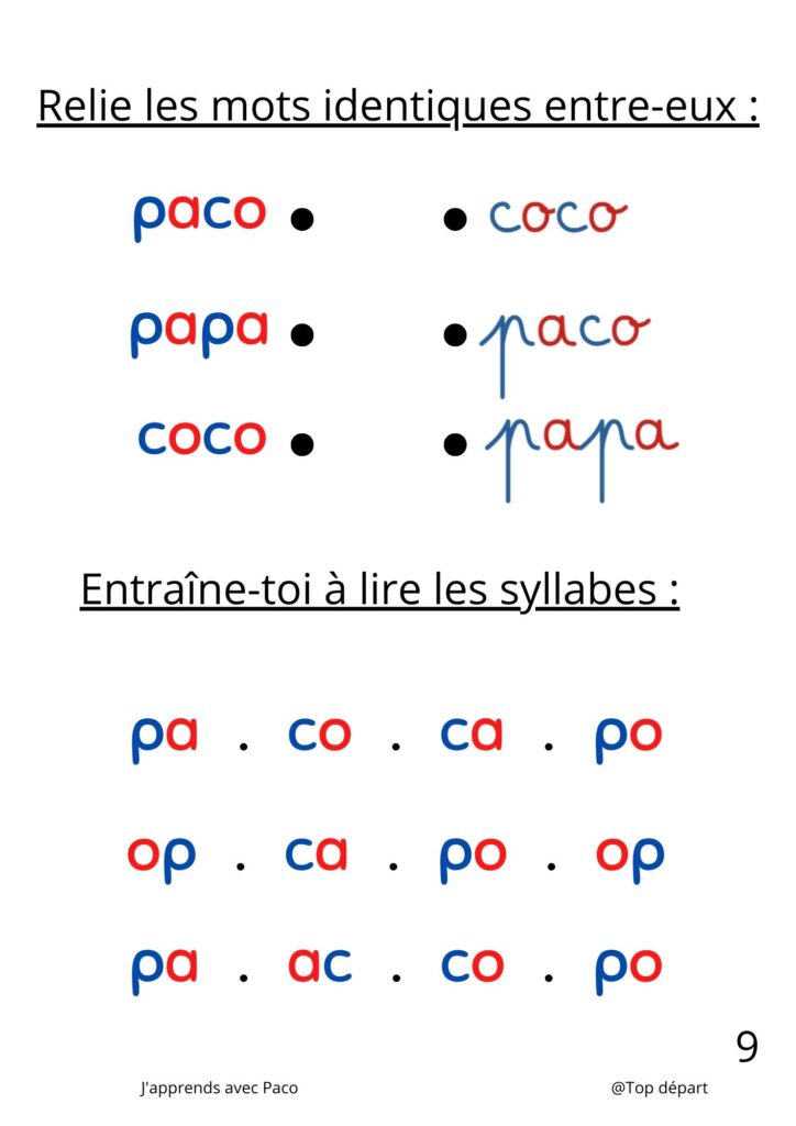 Méthode de Lecture Syllabique à imprimer Leçon 1 GRATUIT